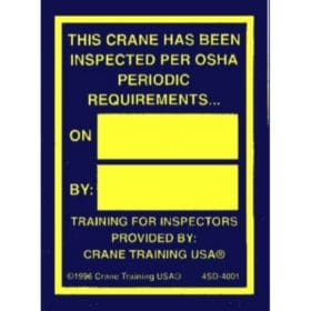 INSPECTION Decal - 25 Pack - CraneTraining.com