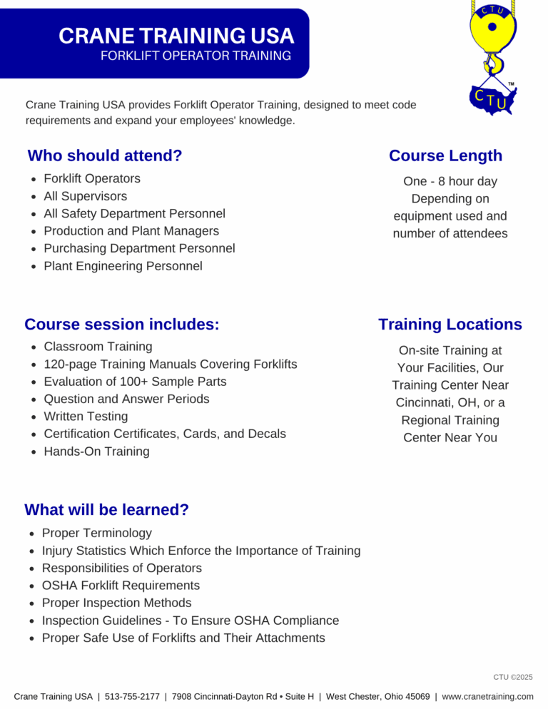 Forklift Operator Training - CraneTraining.com